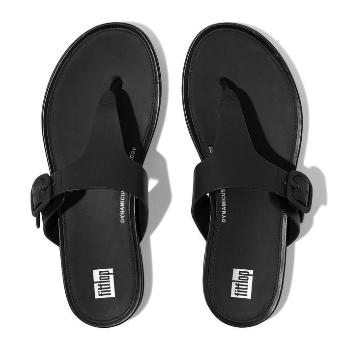 Damen Flip-Flops FITFLOP GRACIE RUBBER-BUCKLE LEATHER TOE-POST SANDALS ...